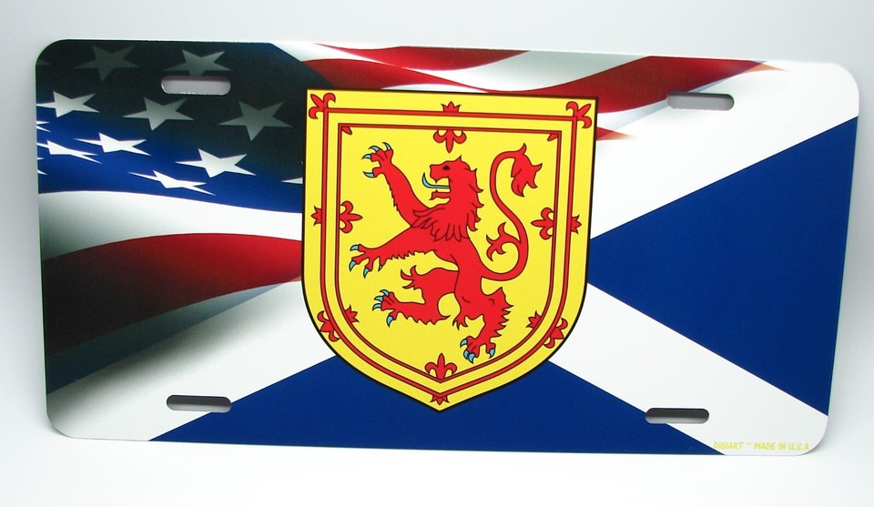 SCOTTISH AMERICAN FLAG CAR LICENSE PLATE St Andrew's Cross Scottish ...