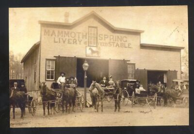 REAL PHOTO THAYER MISSOURI MAMMOTH SPRING LIVERY DOWNTOWN POSTCARD COPY ...