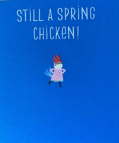 "Still a Spring Chicken" Chicken Costume Birthday Card by Pip & Me for ...