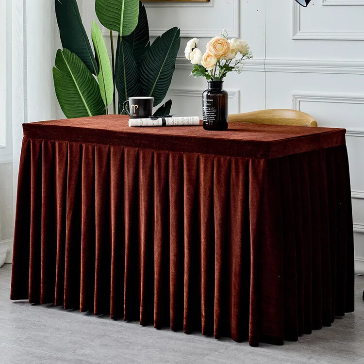 1Pc Tablecloth Rectangular Conference Table Cover Skirt for Party Desk ...