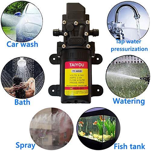 12V Dc Diaphragm Fresh Water Spray Pump, 1.2 Gpm (4.5 L/min) 85 Psi ...