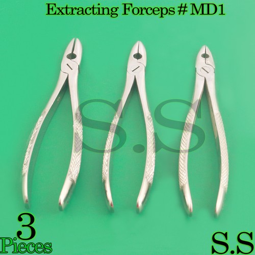 3× Dental Extracting Mead Forceps MD1 Upper Incisors Teeth Surgical ...