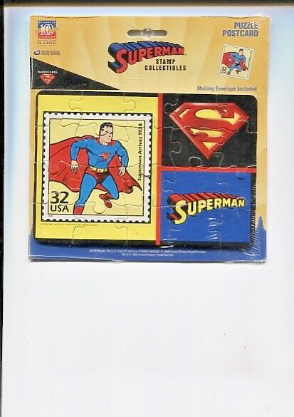 SUPERMAN STAMP/PUZZLE POSTCARD USPS-COMEMMORATIVE 1988 | eBay