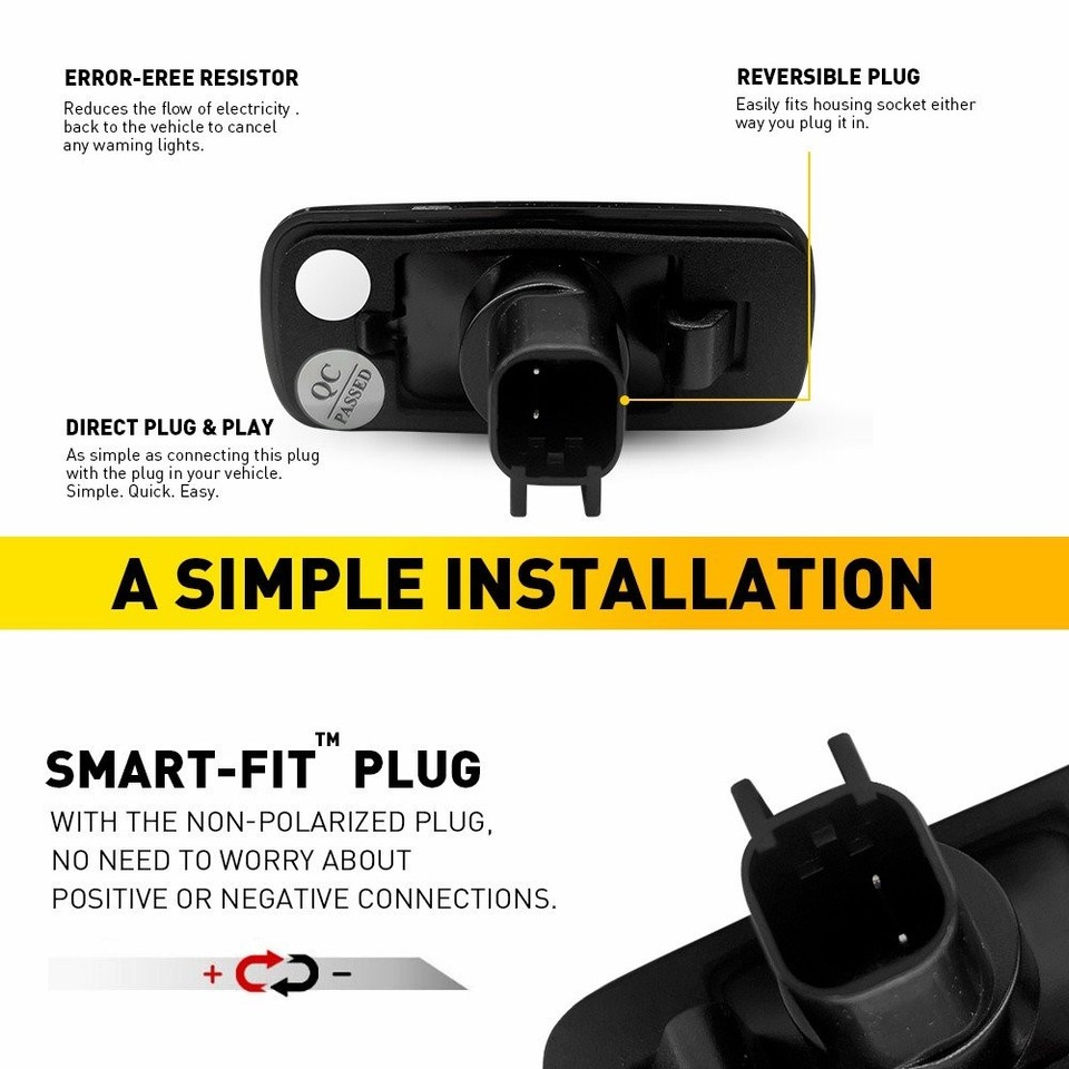 4X LED Fender Side Marker Light Smoke White for Dodge RAM 2500/3500HD ...