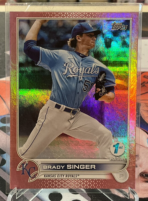 2022 Topps Series 1 Brady Singer #313 1st Edition Hot Pink Foil /10 ...