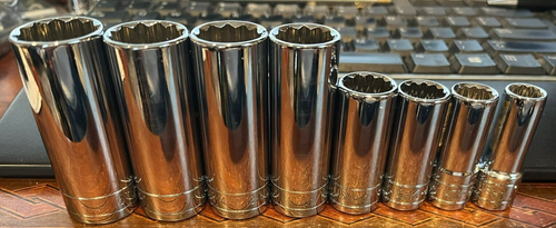 SK Deep Socket Set 3/8 Drive SAE 3/8" thru 13/16" 12 Point-USA NICE ...