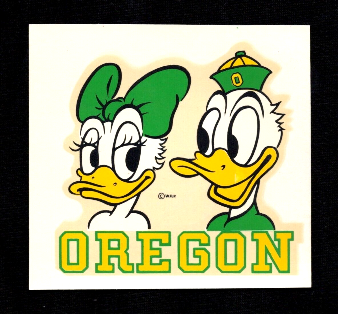 Retro Oregon Ducks Logo Yellow With Forest Yell O Decal