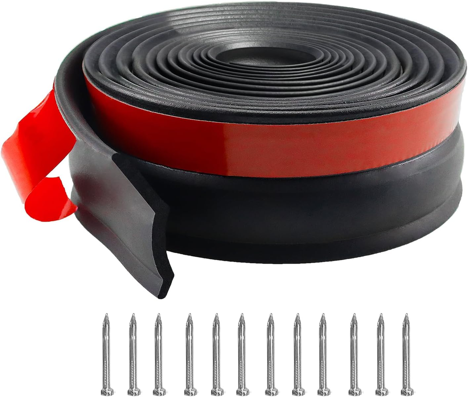 Garage Door Threshold Seal - EPDM Rubber 20FT with Nails for Top Sides ...