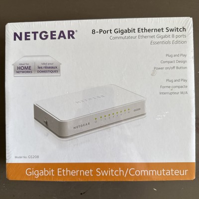 NETGEAR GS208100PAS Gigabit 8 Port Gs208 Ethernet Switch - White ...