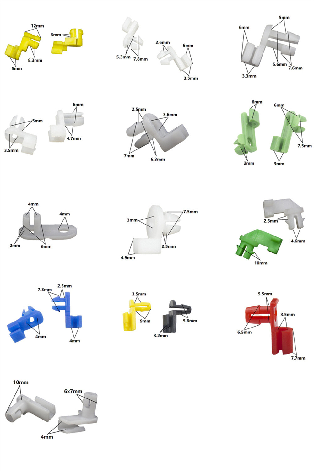 160PCS Mixed Universal Car Wire Clips With Box Door Lock Rod Clip Side ...