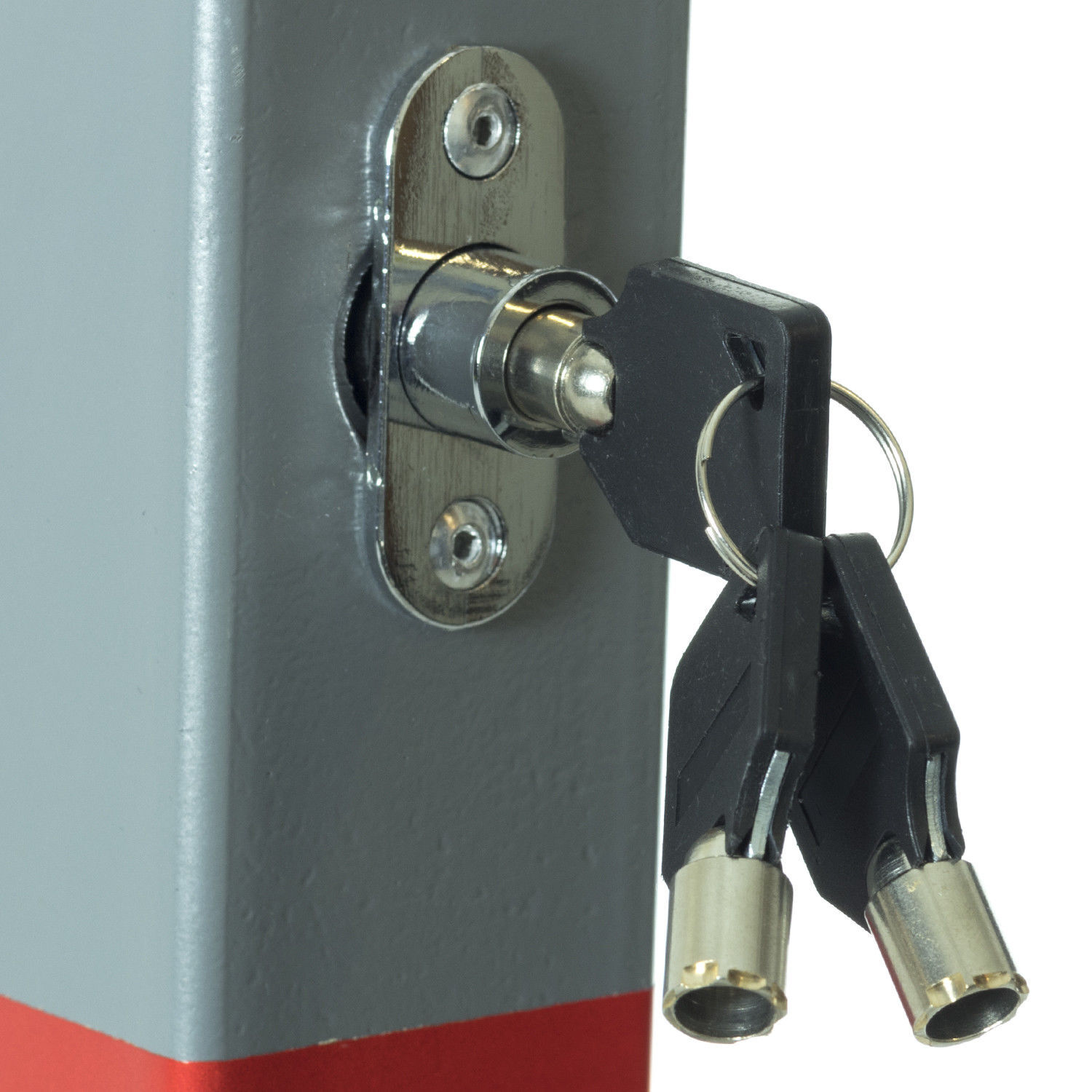 2 x Hausen Folding Car Parking Barrier Post Vehicle Driveway Security ...