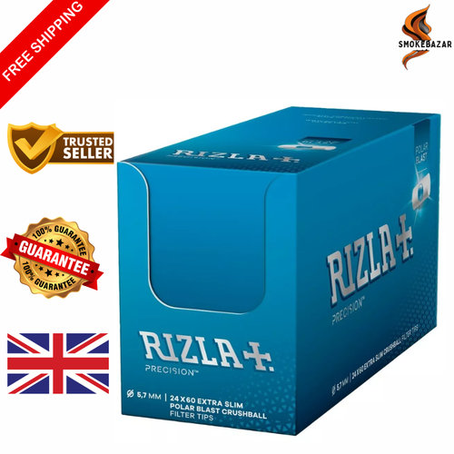 Rizla Polar Blast Extra Slim Filter Tips -Full 24 Packs Authentic Uk ...