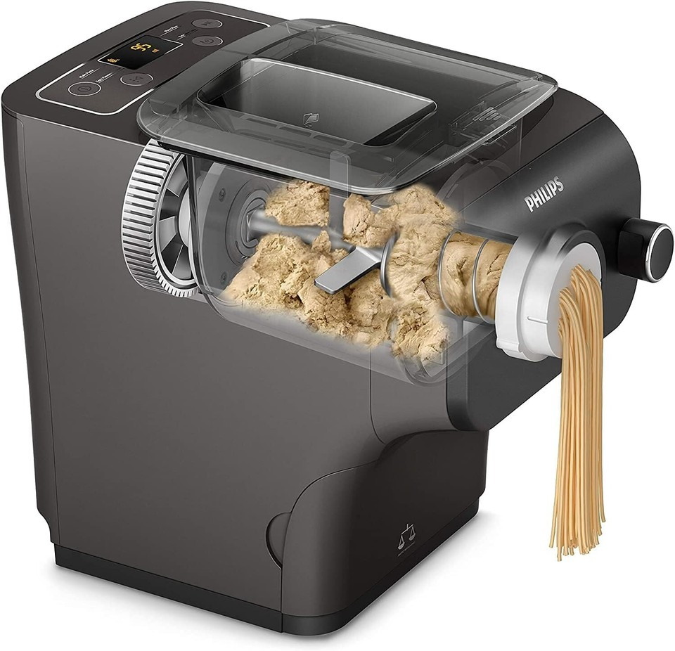 Philips Pasta & Noodle Maker Plus, Integrated Smart Scale 8 Shaping ...