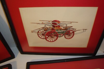 Antique Firetruck framed quality prints X4 lot sale Tokyo Antique Firetruck framed quality prints X4 lot sale Tokyo
