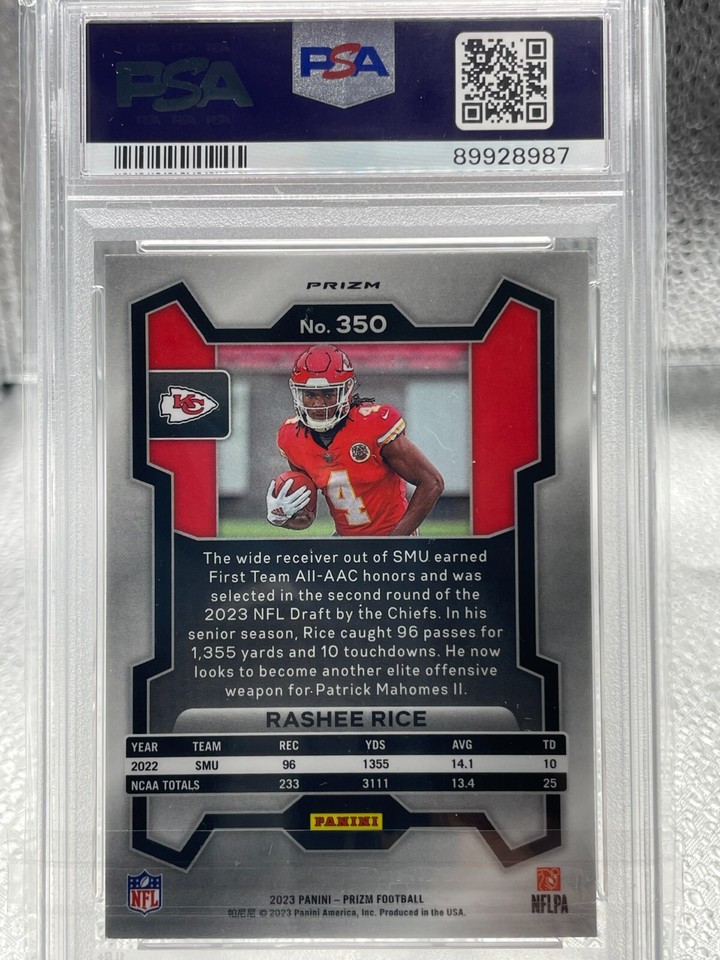 🔥 2023 Panini Prizm Rookie #350 Rashee Rice Orange Disco RC PSA 10 ...