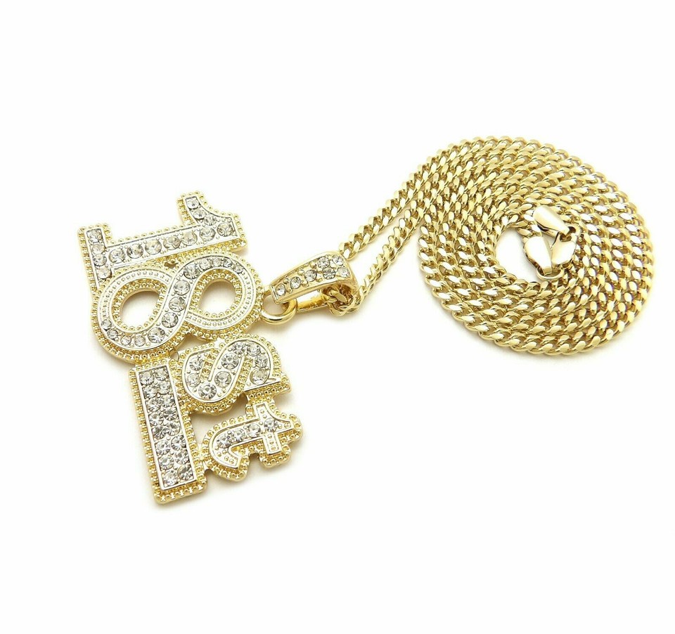 Hip Hop Iced Meek Mill 18ST Pendant & 18" 20" 24" Cuban Rope Box Chain ...