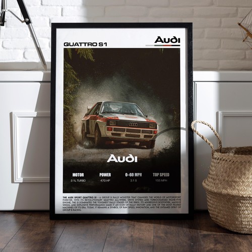 Audi Sport Quattro S1 Poster Group B Rally Legend Wall Art Print Decor ...