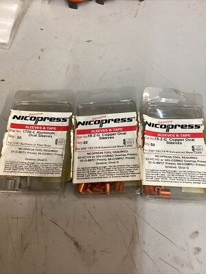 NICOPRESS 18-2-G Copper Oval Sleeves & 1700-C Aluminum. | eBay