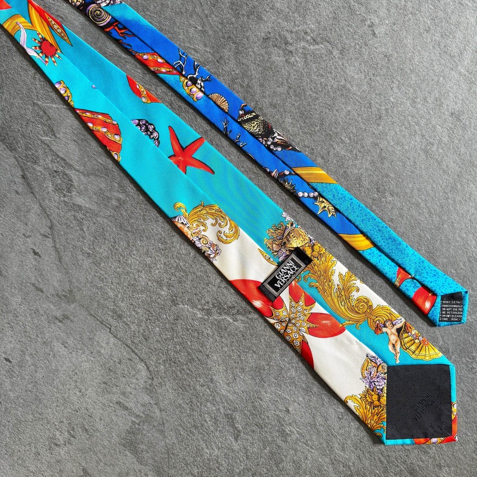 GIANNI VERSACE COUTURE silk tie Starfish and Seashell print S/S 1992 | eBay