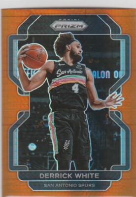 2021-22 Panini Prizm Derrick White Orange Hyper #19 SA Spurs Factory ...