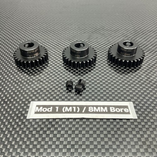 M1 Steel Pinion Gear Mod 1 26T 27T 28T 8mm Bore Fits Castle 2028 Motor ...