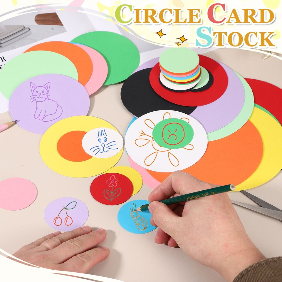 72 Sheet Circle Card Stock, 3" Round Cutouts Paper for Crafts, Sky Blue ...