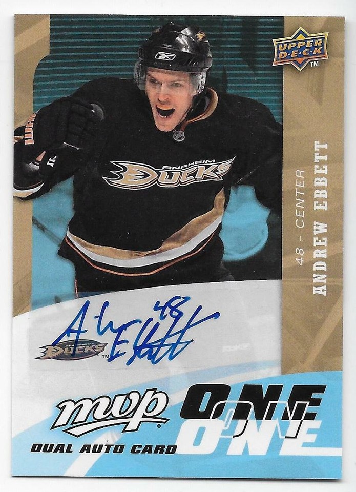 09/10 UPPER DECK MVP ONE ON ONE DUAL AUTOGRAPH Andrew Ebbett/Wayne ...