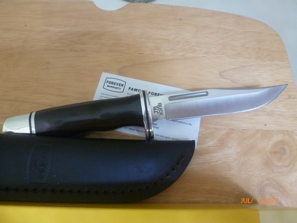 Buck 117 BKS Brahma Small Fixed Blade Knife USA With Leather Sheath ...