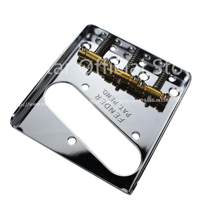Vintage Telecaster 3 Copper Saddle Tele Bridge Chrome for Fender ...