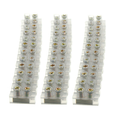 3PCS 12 Way 3A Plastic Terminal Block Wire Connector Barrier Strip ...