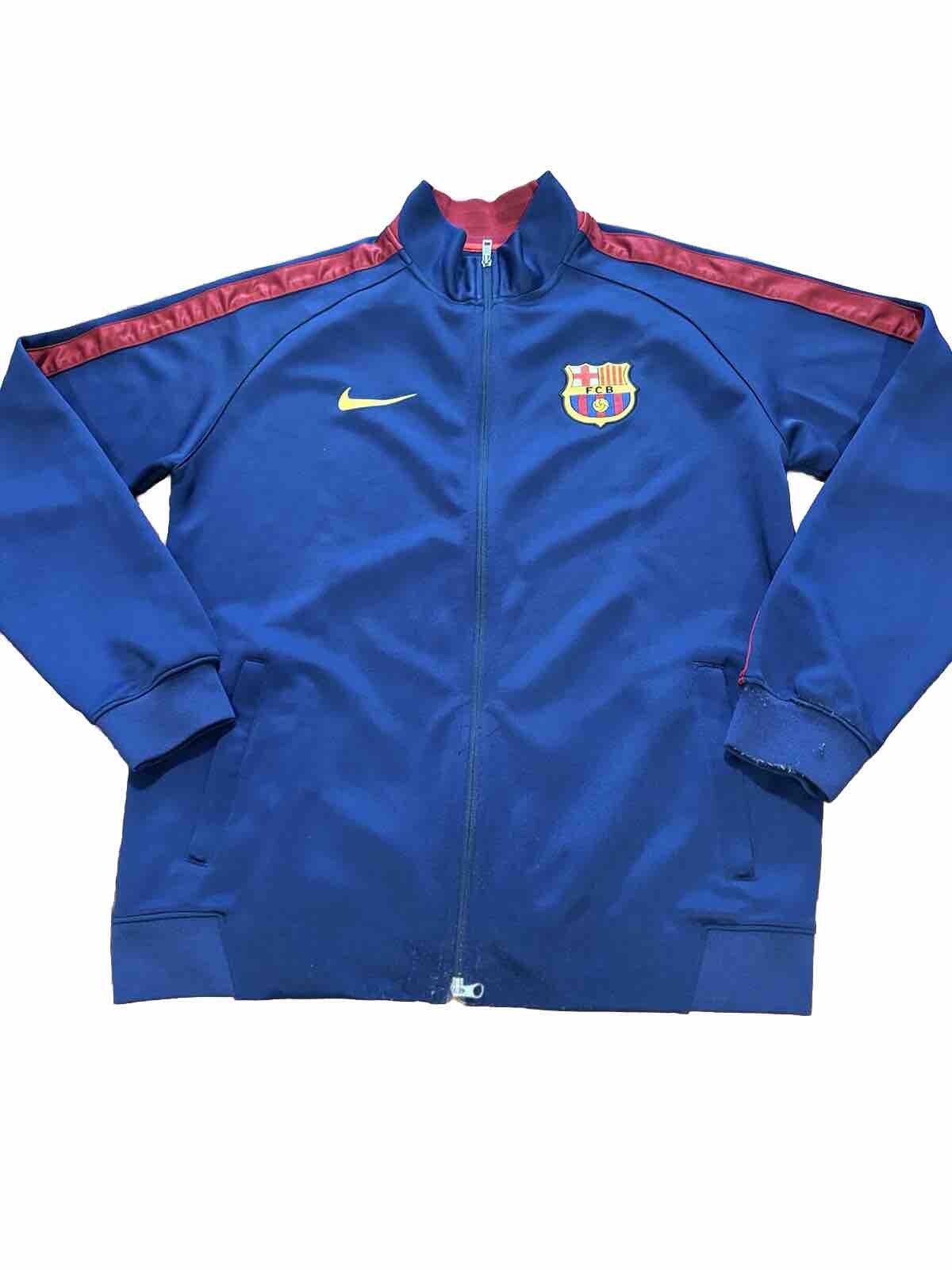 NIKE Track Jacket Men's FC Barcelona Full Zip FCB Soccer Football Size ...