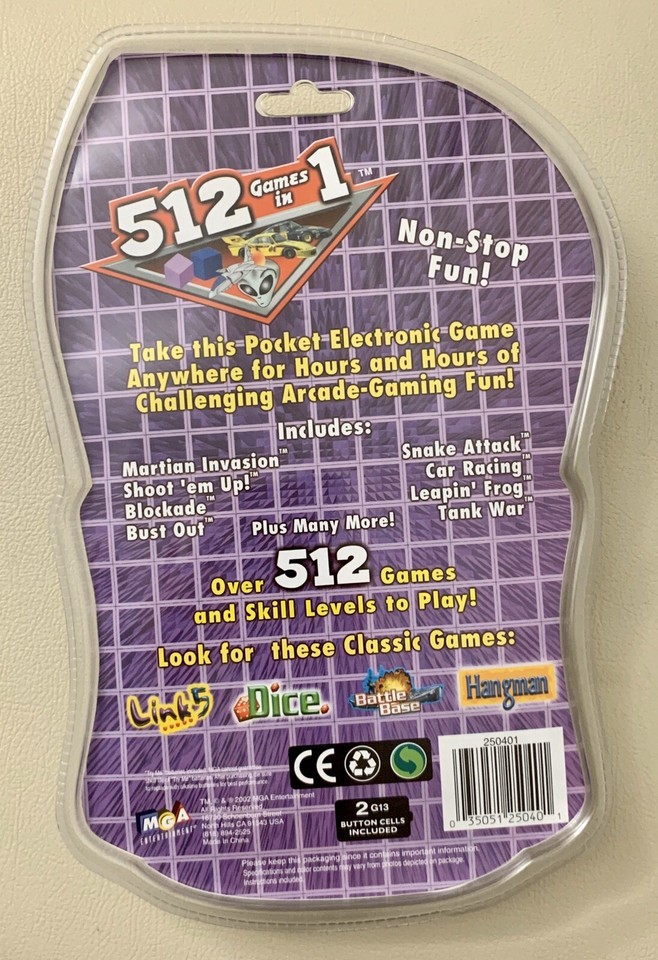 MGA 512 Games in 1 Electronic Handheld Arcade Blockade Car Racing - New ...