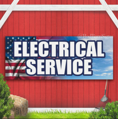 ELECTRICAL SERVICE Advertising Banner Vinyl Mesh Sign electrician check ...