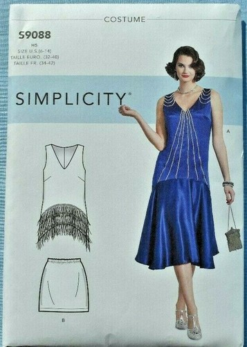 SIMPLICITY PATTERN 9088 FLAPPER COSTUME MISSES SIZES 6 8 10 12 14 UNCUT NEW | eBay