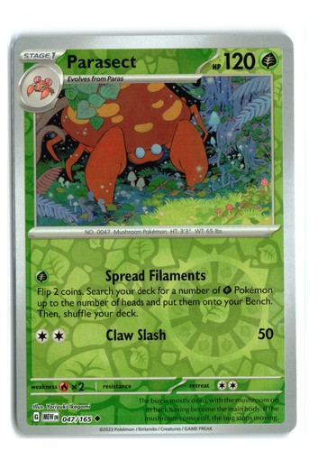 Parasect 047/165 151 REVERSE HOLO POKEMON TCG NM-LP | eBay