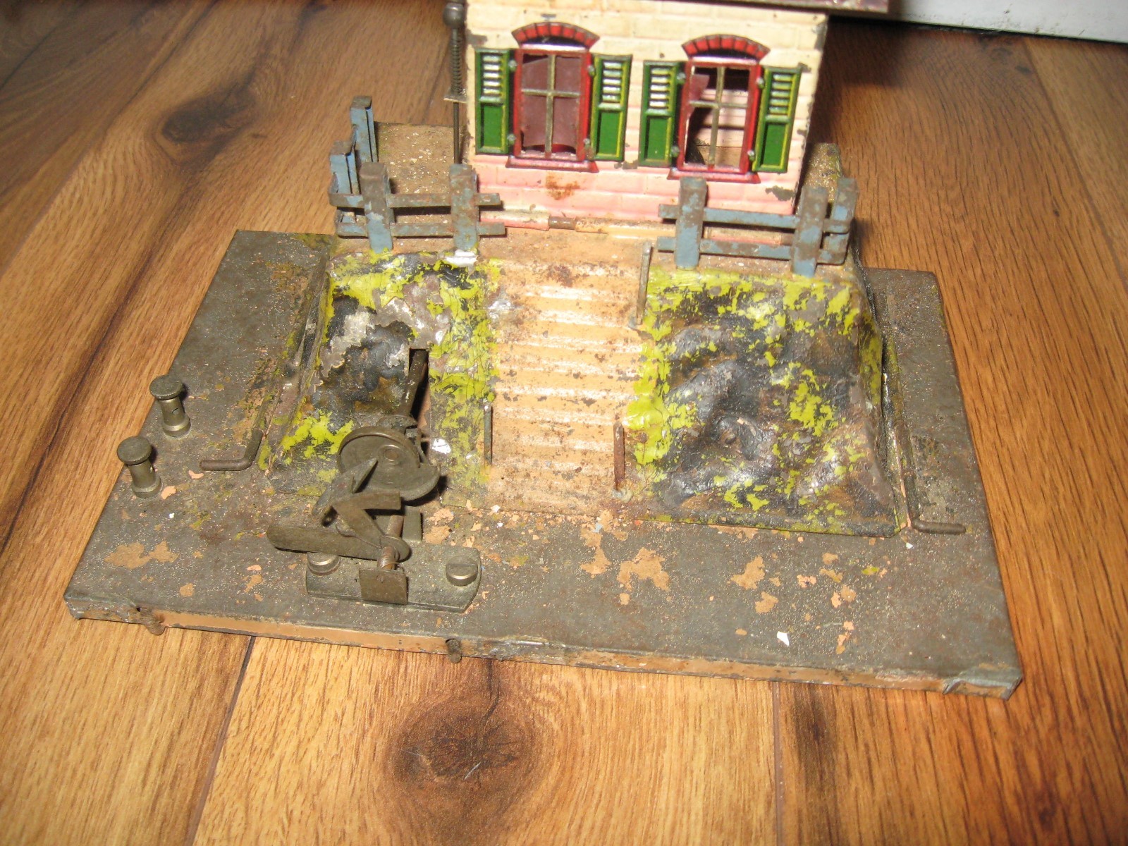 Carette Prewar German Tin Bell Guards Signal House Station Antique Bing ...