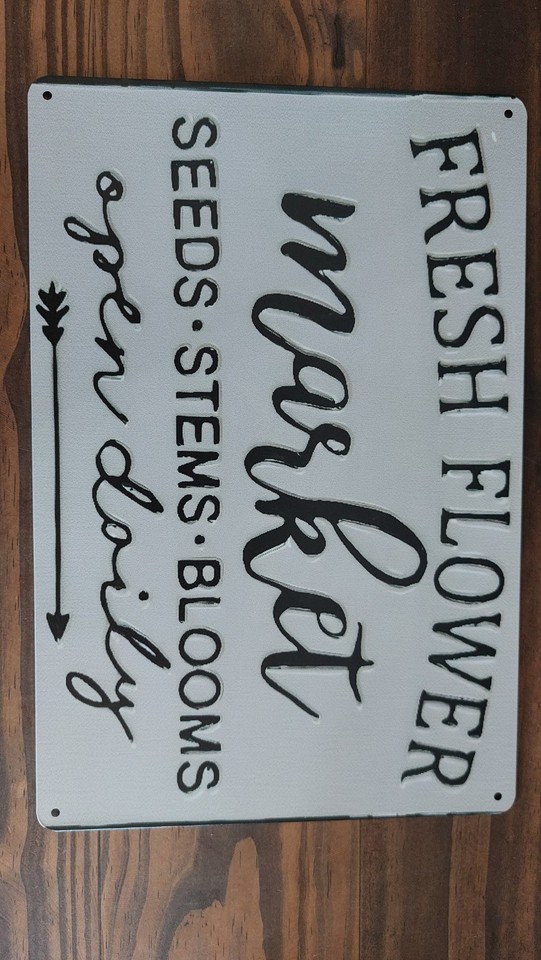 Small Fresh Flower Market Metal Sign Kitchen Farmhouse French Country ...