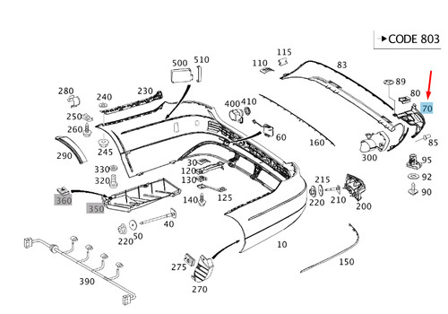 NEW MERCEDES-BENZ E S212 REAR LEFT EXHAUST TIP BRACKET A2128854914 ...