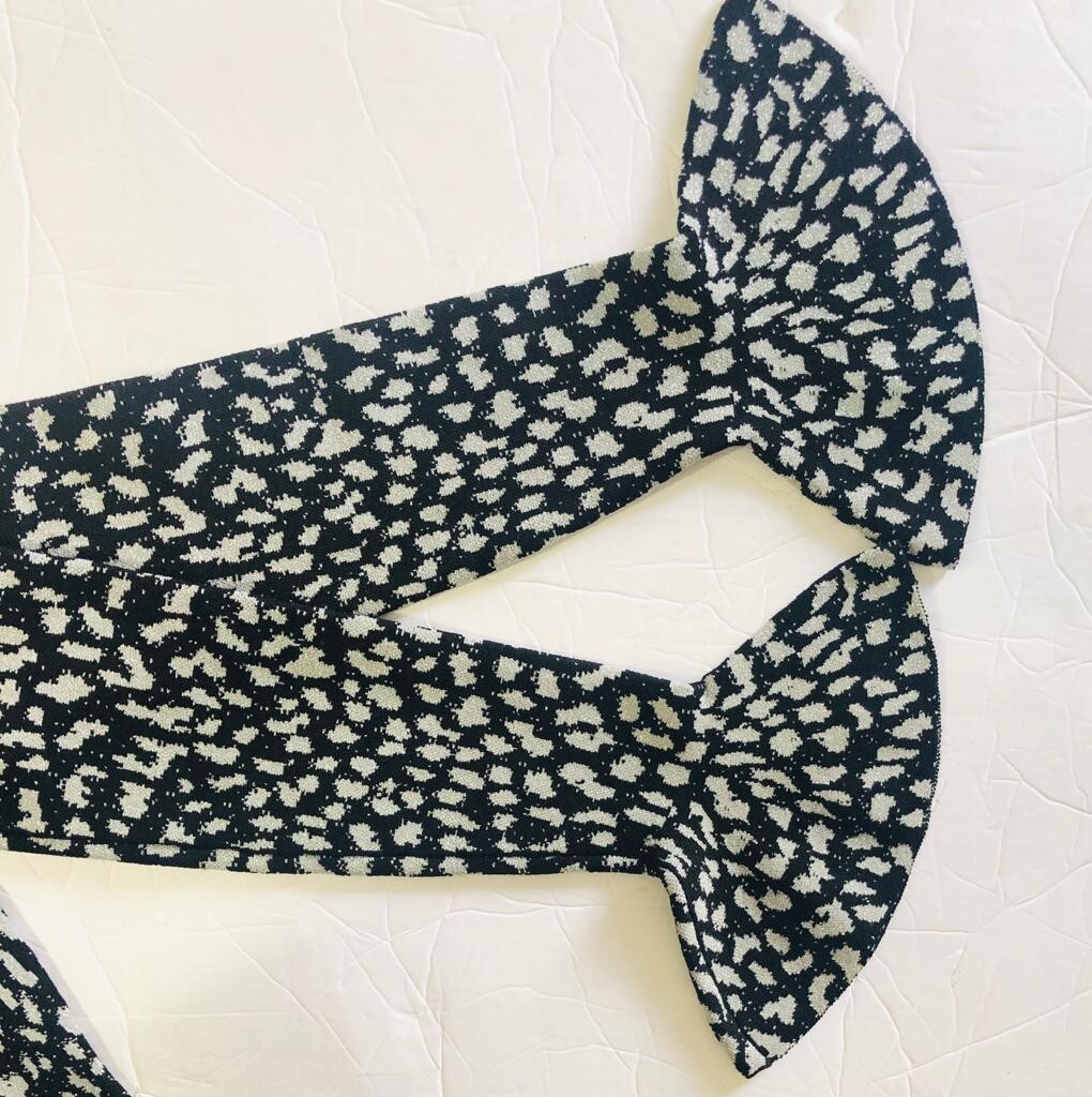 Michael Kors Metallic Leopard Print Bell Sleeve Bodycon Dress Sz XS | eBay