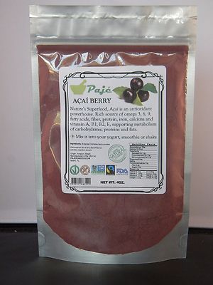 ACAI Assai powder berry 4oz 1/4lb Superfood anti-age protein fib OM3 ...