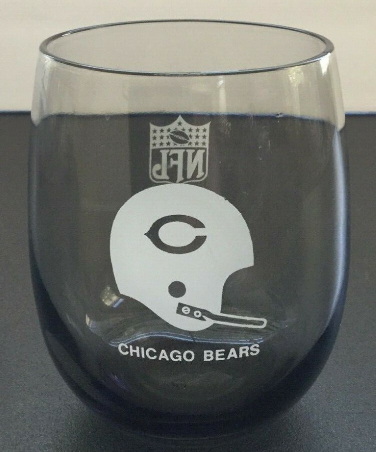 NFL CHICAGO BEARS Smoked Glass Cocktail Tumbler 14 OZ 4" tall 1 Glass ...