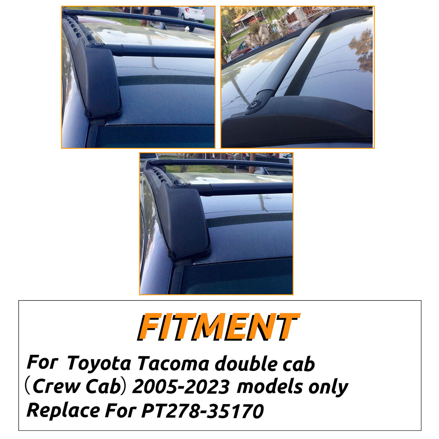 For Toyota Tacoma Double Cab 2005-2023 2017 Roof Rack Roof Side Rails ...
