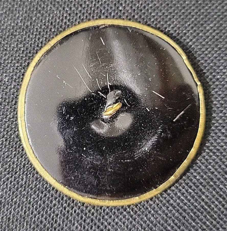 Antique Victorian Scenic Button European City Bridge Figure Black Gold ...