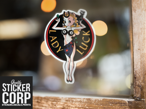 STICKERCORP - LADY LUCK VINTAGE STYLE DECAL, VINYL STICKER, RAT ROD ...