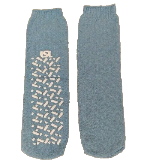 (12 PAIR) Blue LSL Medical Hospital Slipper Socks Single Tread Non-Slip ...