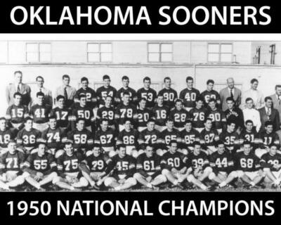 1950 OKLAHOMA SOONERS Team National Champions Team Glossy 8 x 10 Photo ...