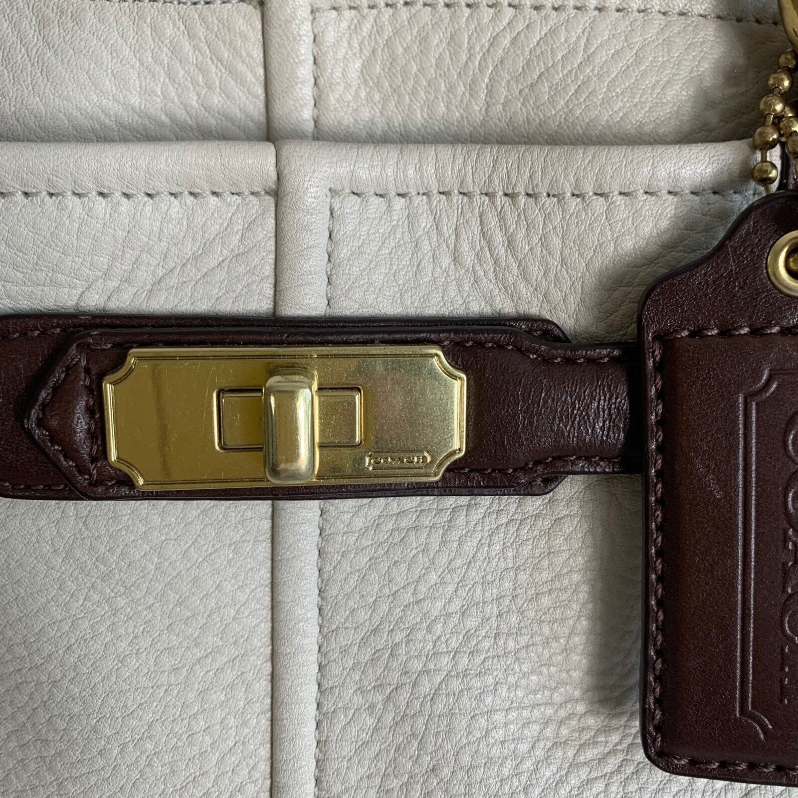 Coach Chelsea Jayden Ivory Leather Satchel Handbag Ca… - Gem