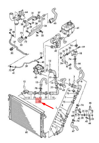 NEW AUDI Q7 4M COOLANT HOSE WITH QUICK RELEASE COUPLING 4M0122101CJ NO ...