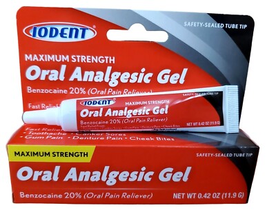 IODENT Maximum Strength Oral Analgesic Gel 0.42oz Relief for toothache ...
