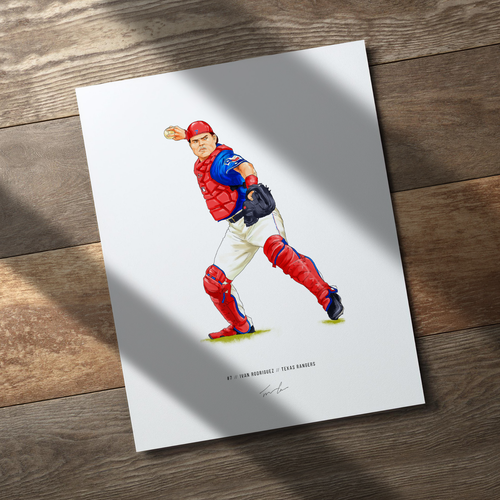 Ivan Pudge Rodriguez Texas Rangers Baseball 8x10 Print Poster Art ...
